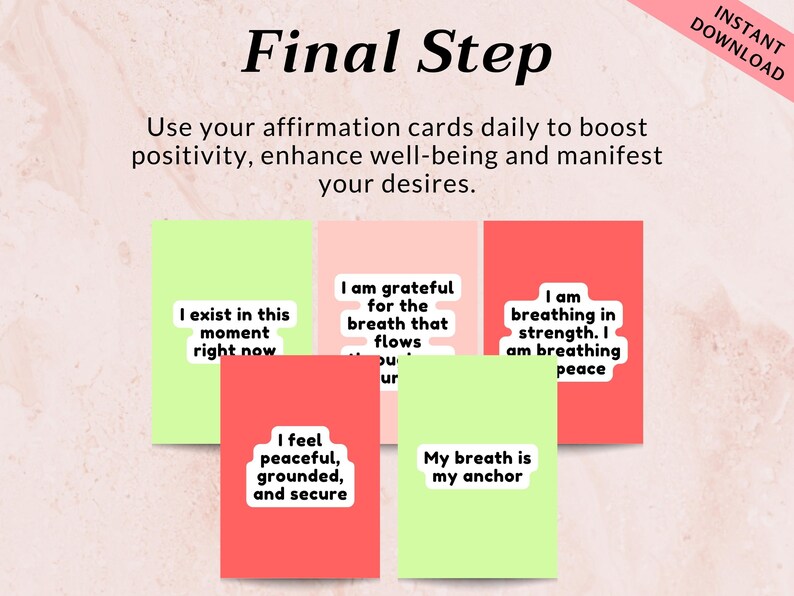 Mindfulness Affirmation Cards | Printable Digital Download ...