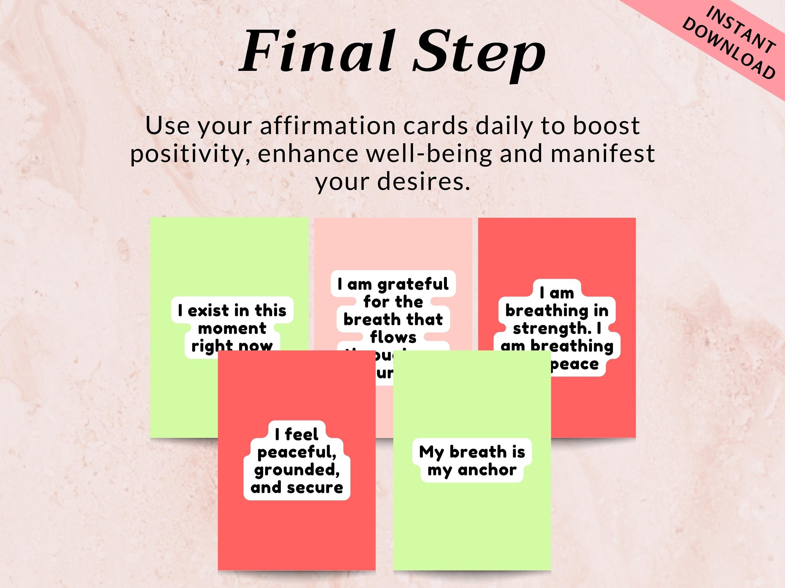 Mindfulness Affirmation Cards | Printable Digital Download ...