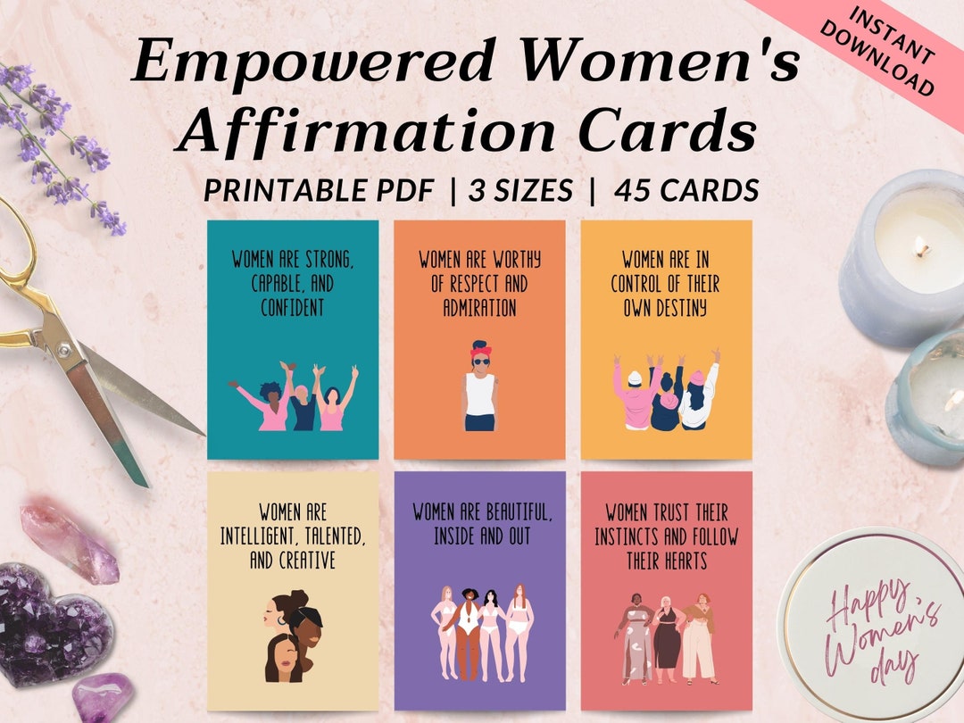 Empowered Women's Affirmation Cards | Digital Download | Women's Self ...