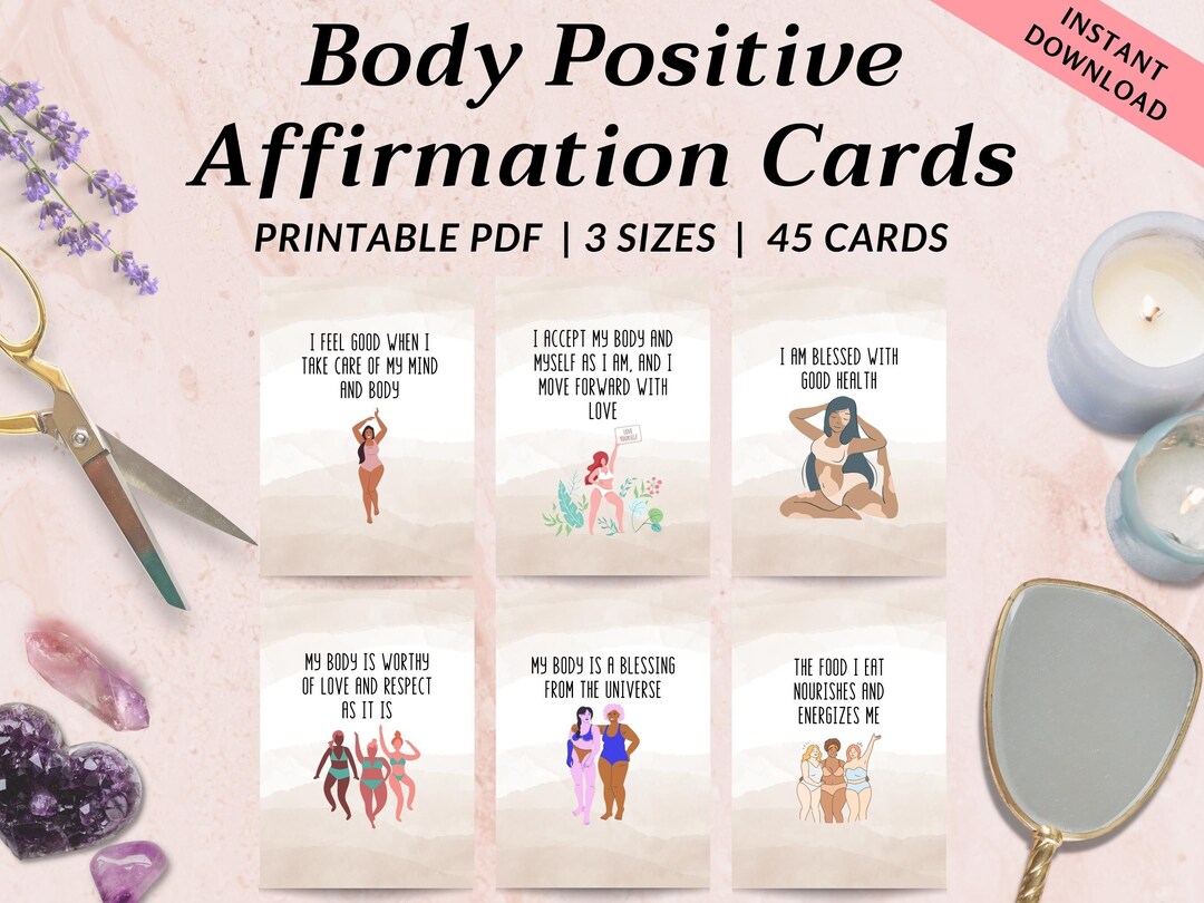 Body Positive Affirmation Cards | Digital Downloads | Self Love Cards ...