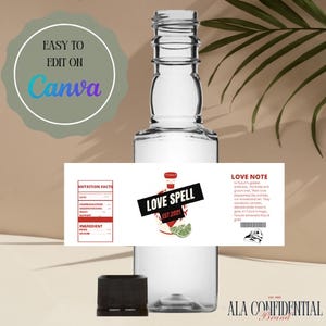 Customizable Shot Bottle Labels/stickers love Spell Digital Download ...