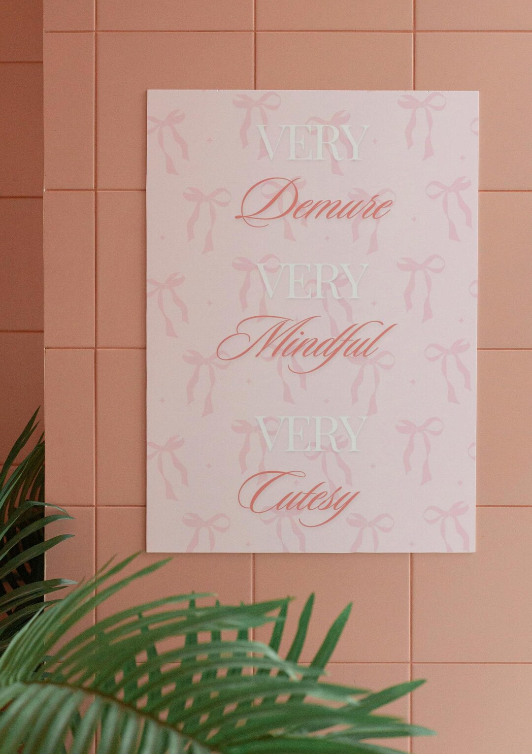 Very Demure Coquette Bows Poster Print option 1 Elegant Wall Art ...