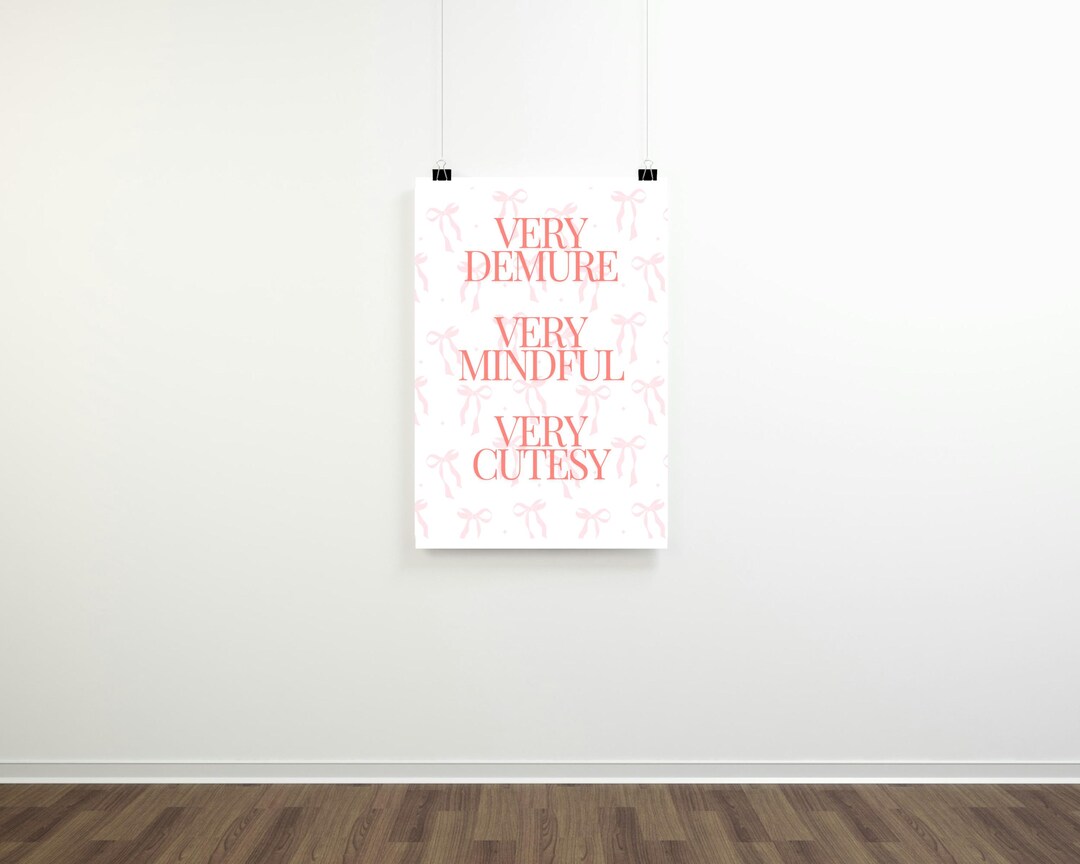 Very Demure Coquette Bows Poster Print option 3 Elegant Wall Art ...