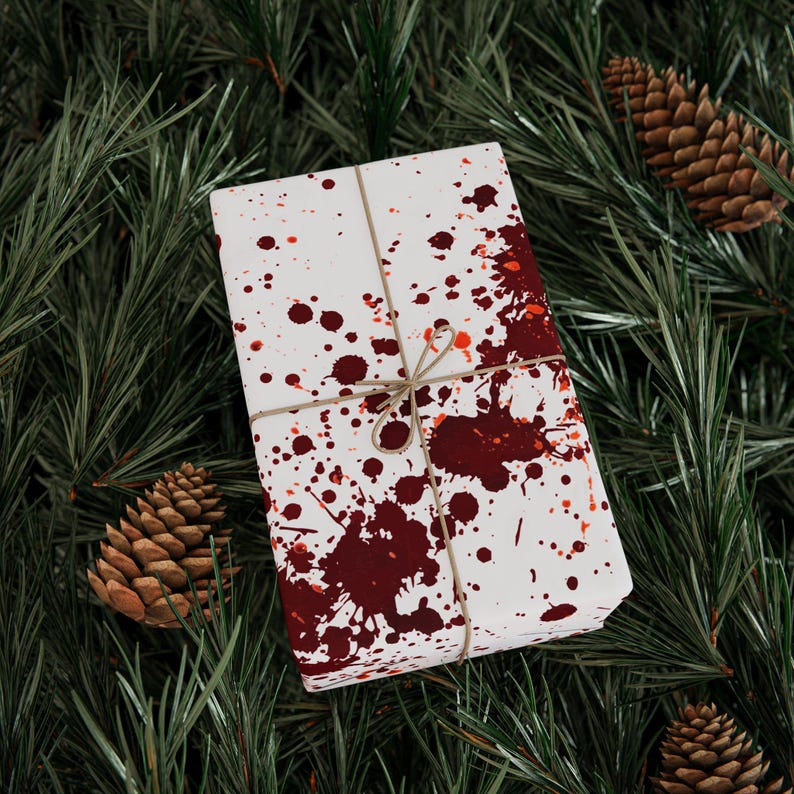 Bloody Handprint Wrapping Paper - Horror Gift Wrap - Etsy