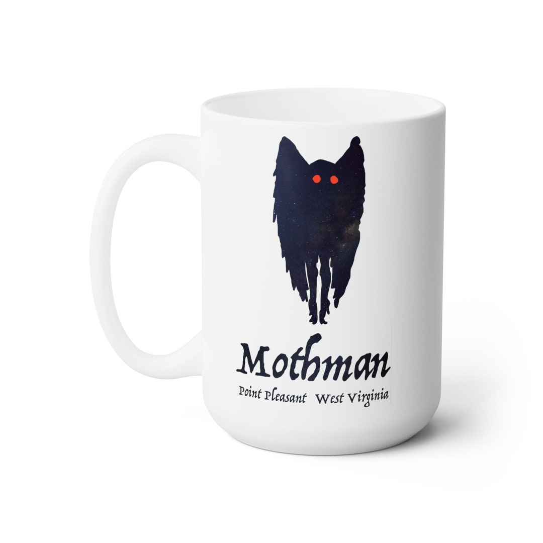 Night Sky Mothman Silhouette, Point Pleasant West Virginia, Large Ceramic Mug 15oz - Etsy