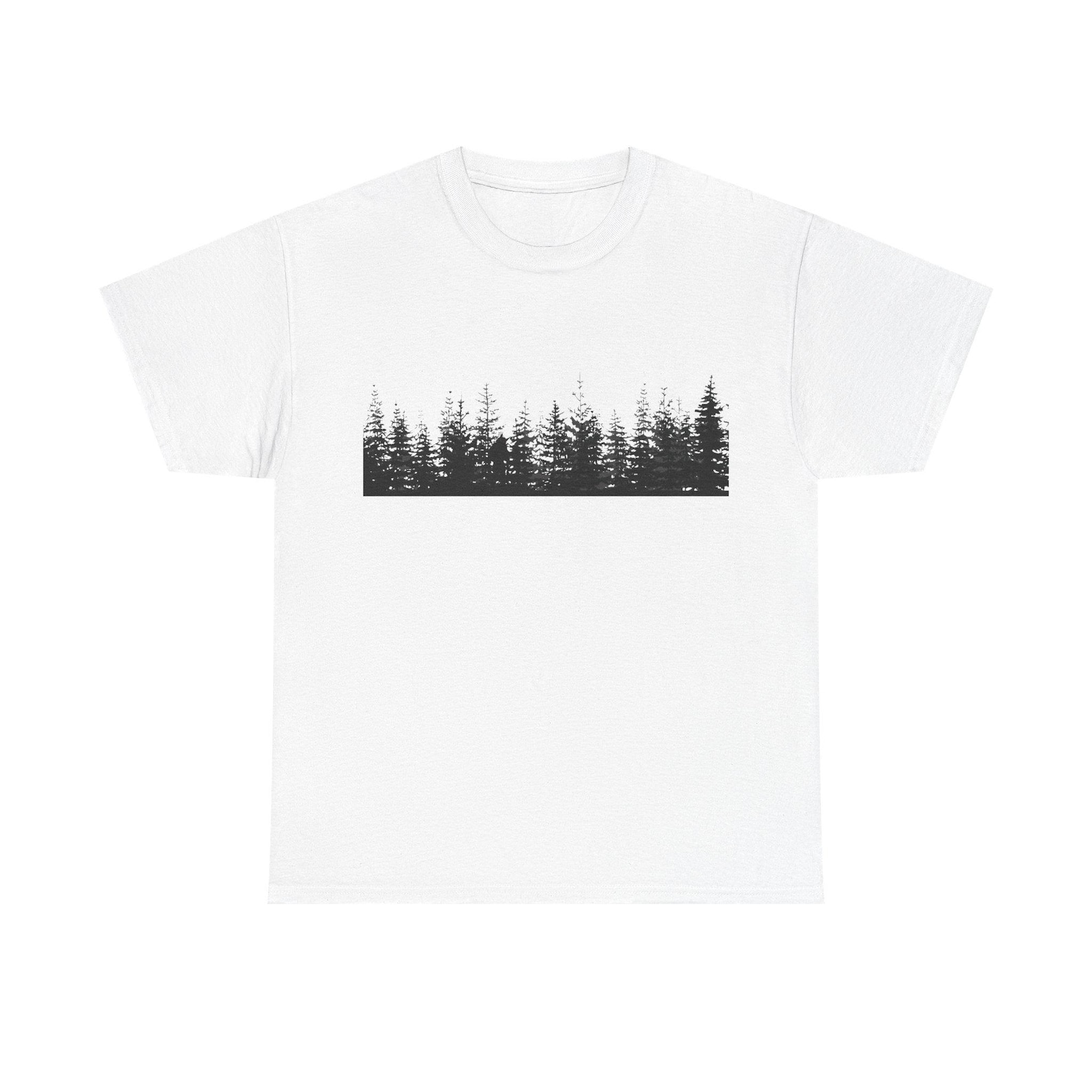 Dogman Cryptid Tee: Dark Treeline Silhouette, Unisex Cotton T-shirt - Etsy