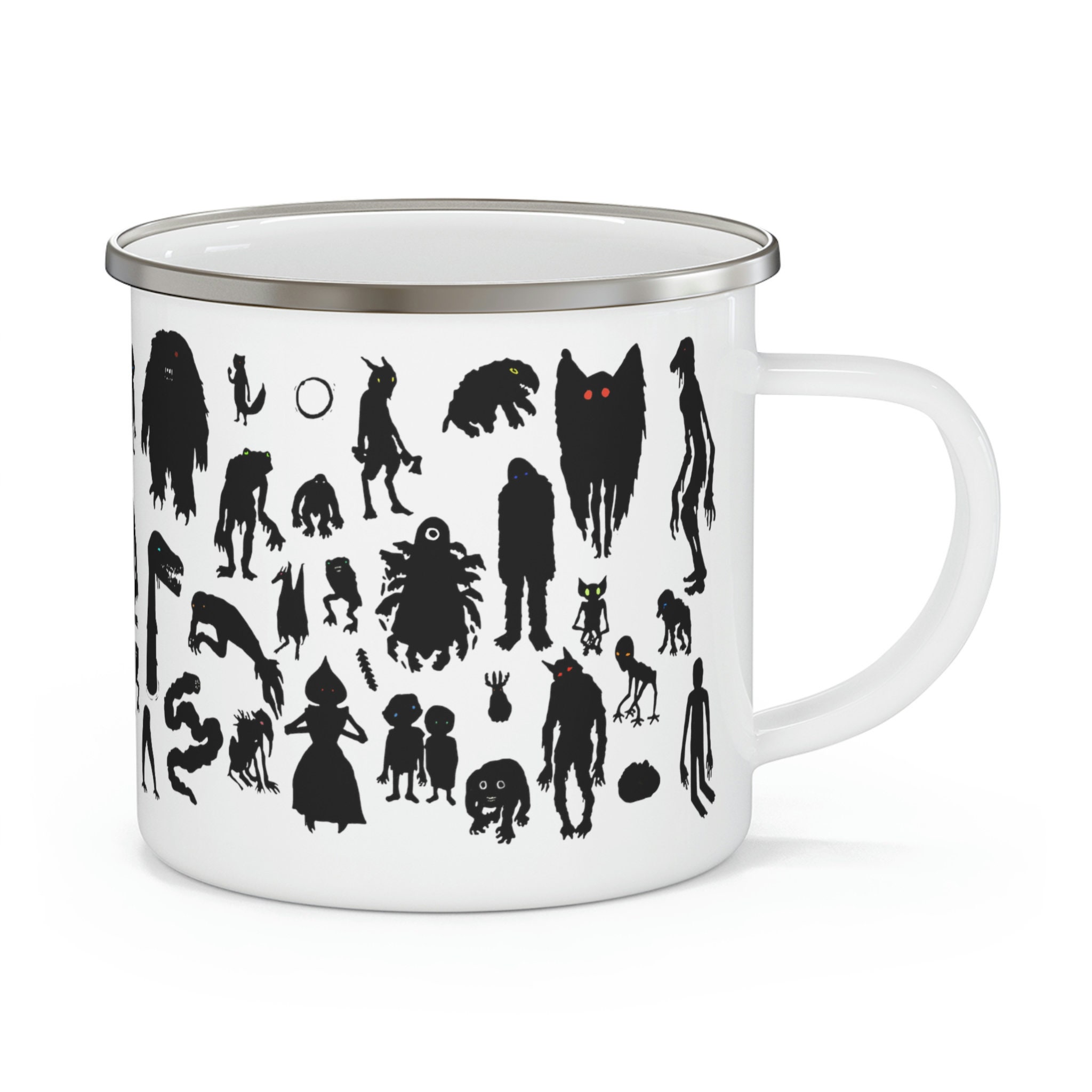 Covered by Cryptids, 12 Oz. Steel Enameled Camping Mug - Etsy