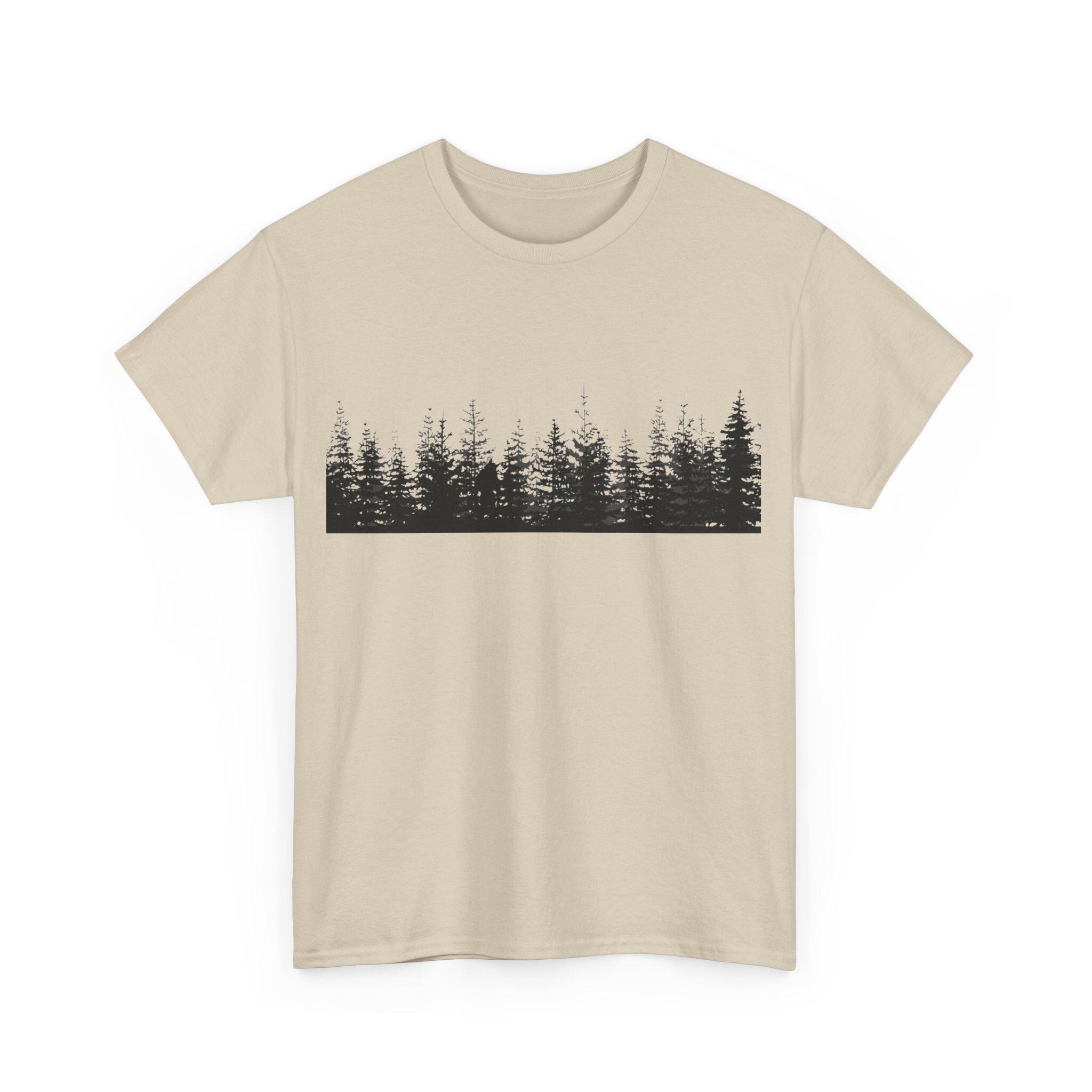 Dogman Cryptid Tee: Dark Treeline Silhouette, Unisex Cotton T-shirt - Etsy