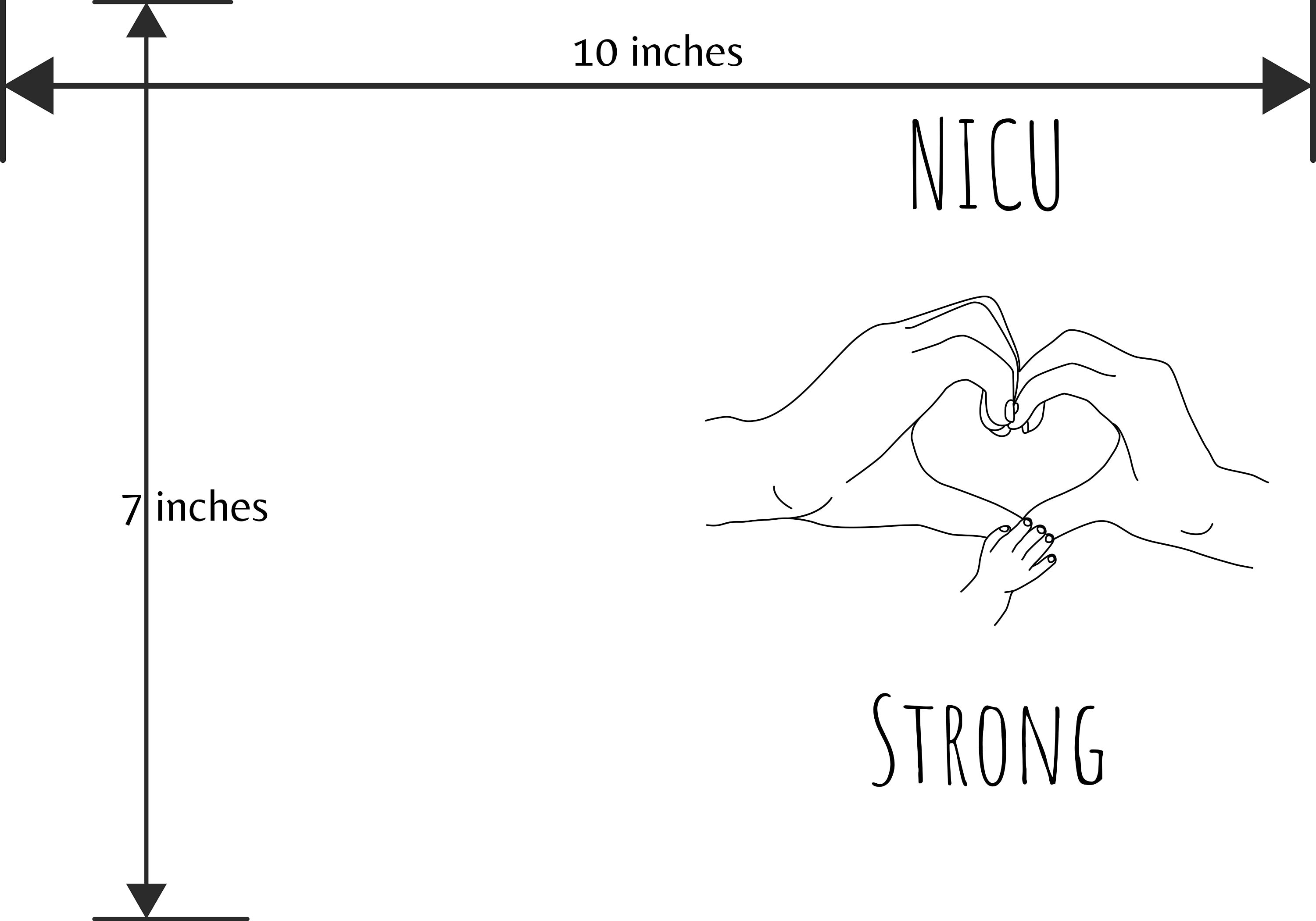NICU Heart Hands Line Drawing Card - Etsy