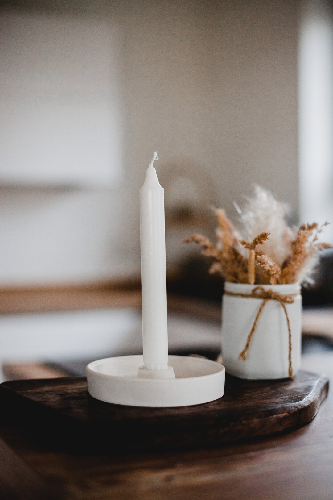 Round Decorative Plate With Candle Holder / Candle Holder / - Etsy