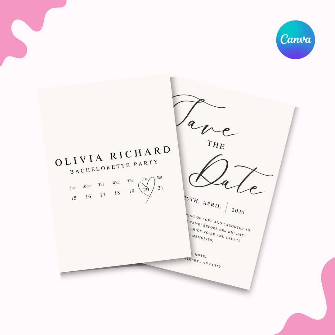 Love Her Invitation, Canva Template, Bachelorette or Girls Trip Party ...