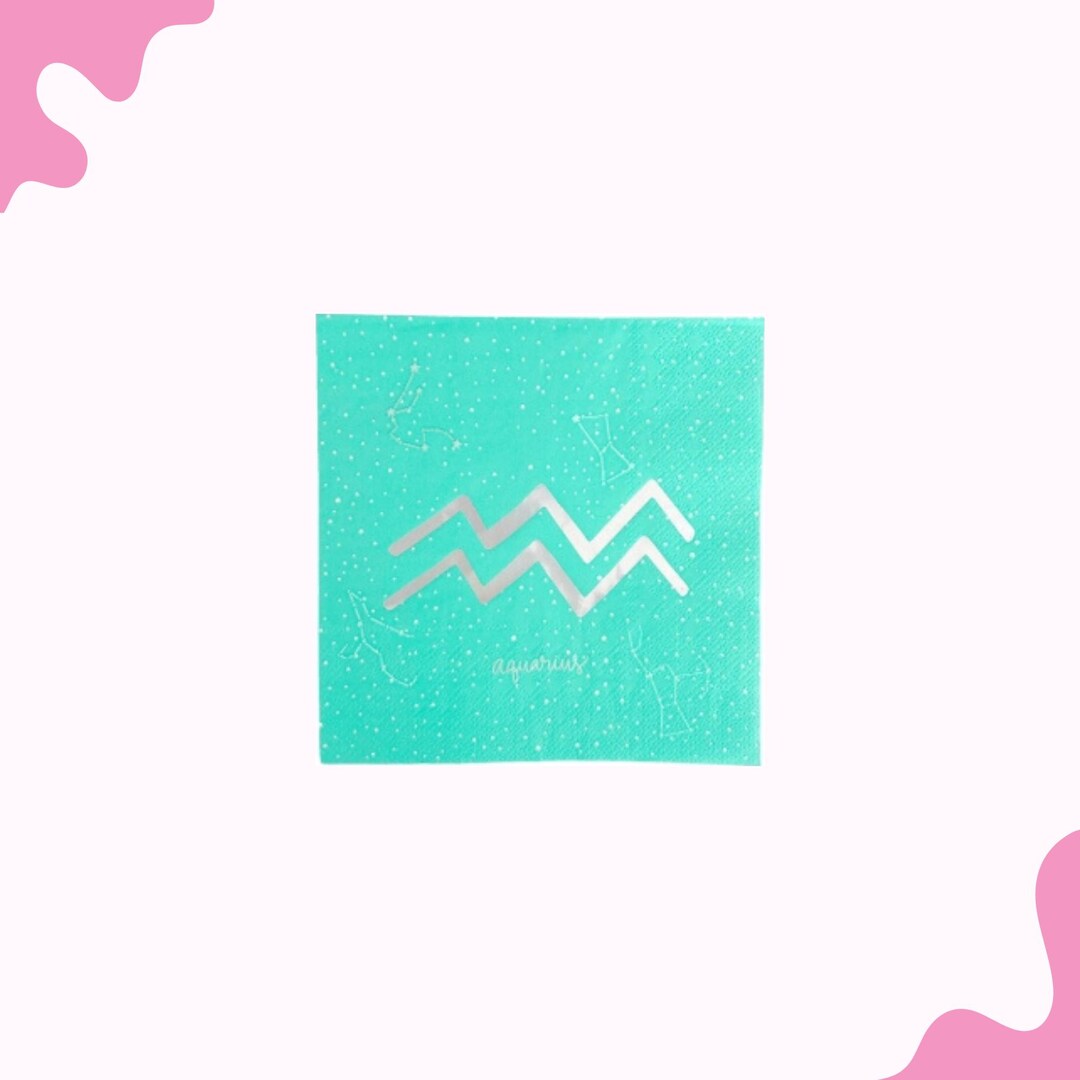 Aquarius Paper Napkins, Set of 16, Bachelorette Party Supplies ...