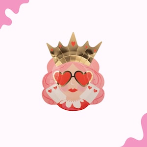 Queen of Hearts Plate, Gold Foil Design for Bachelorette Parties ...