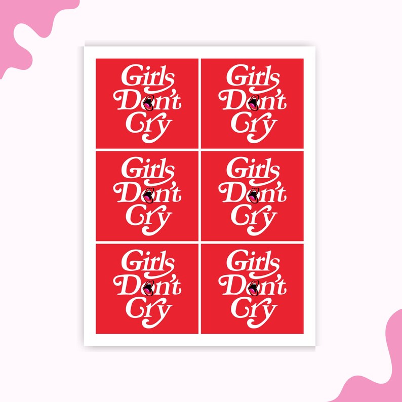 Girls Don't Cry, Bachelorette Party Favor, Precut Sticker Labels, Party ...