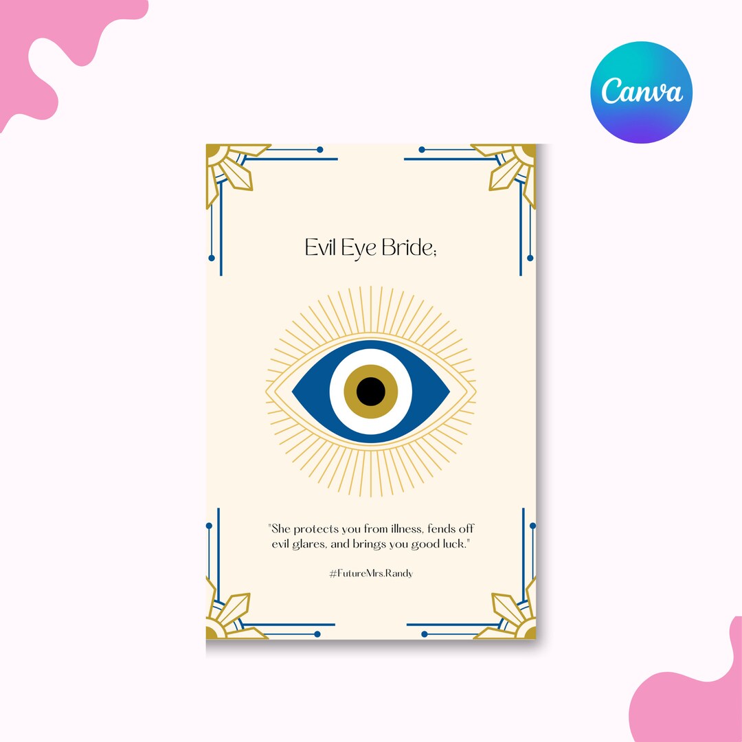 Art Deco Evil Eye Bead Welcome Sign, Instant Download, Digital Signage ...