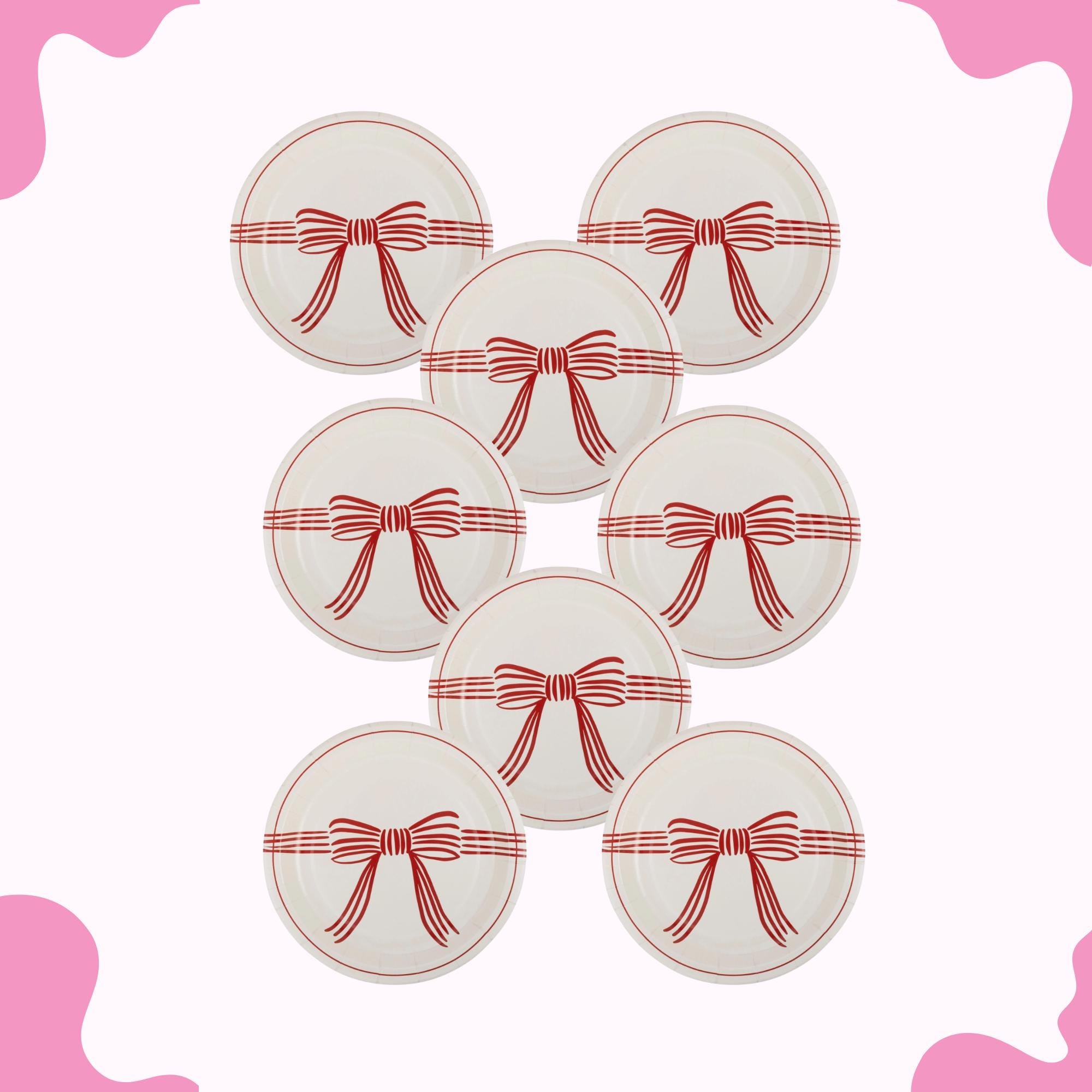 Red Bow Plates, Chic Classy Design, Bachelorette Parties, Bridal ...