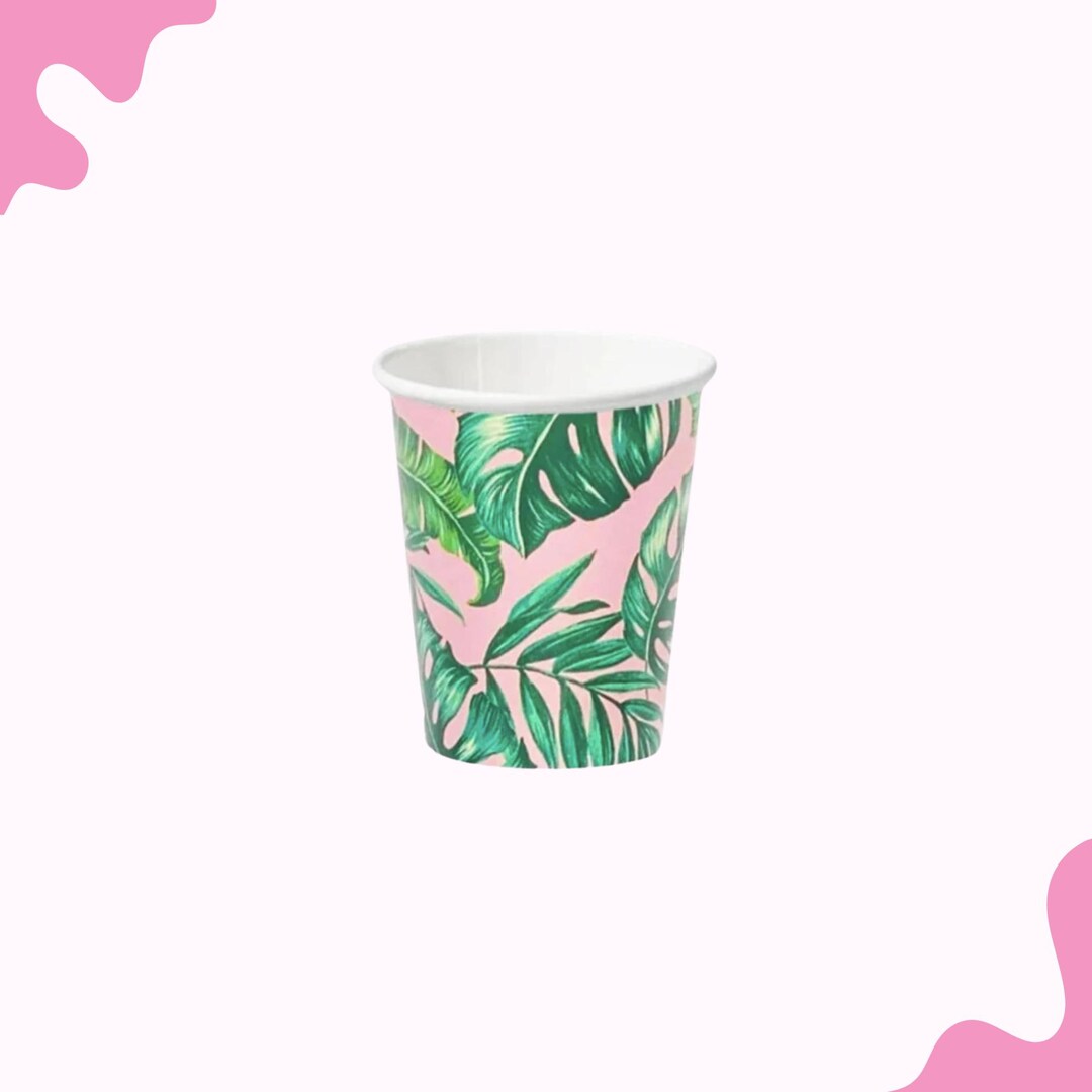 Palm Palm Tree Paper Cups, Set of 10, Bachelorette or Girls Night Party ...
