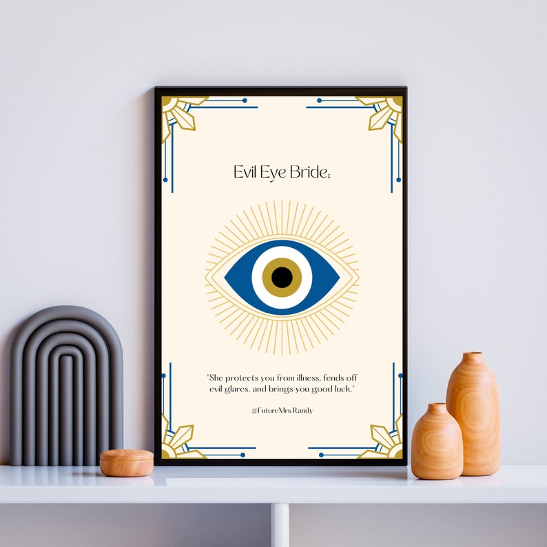 Art Deco Evil Eye Bead Welcome Sign, Instant Download, Digital Signage ...