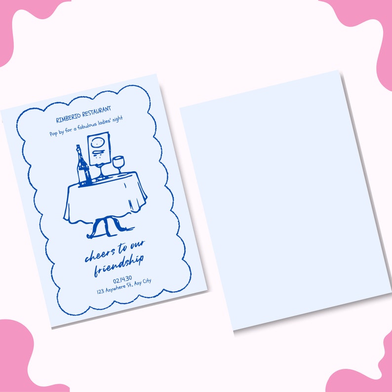 Yum Yum Invitation, Canva Template, Girls Night or Dinner Party ...