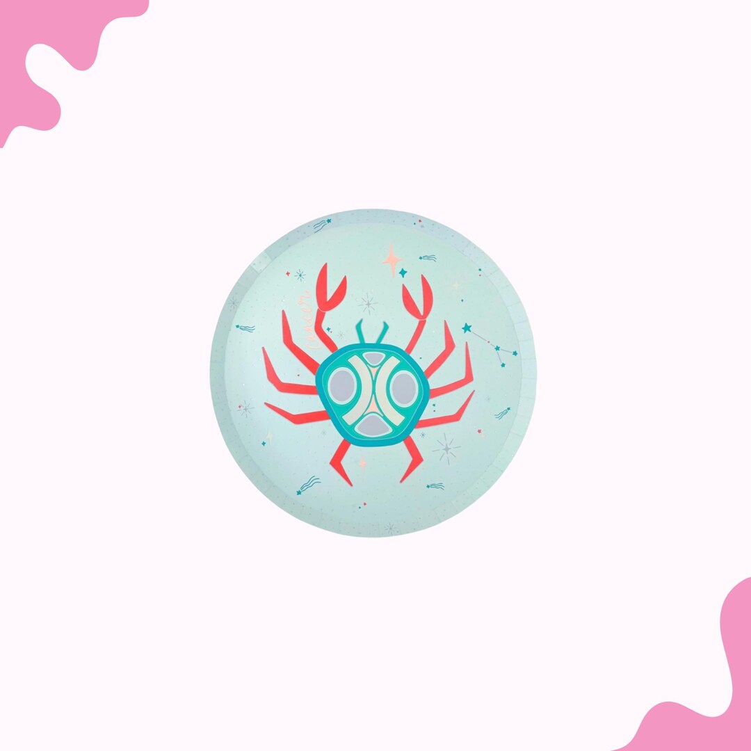 Cancer Paper Plates, Astrology Design, Set of 8 - Etsy