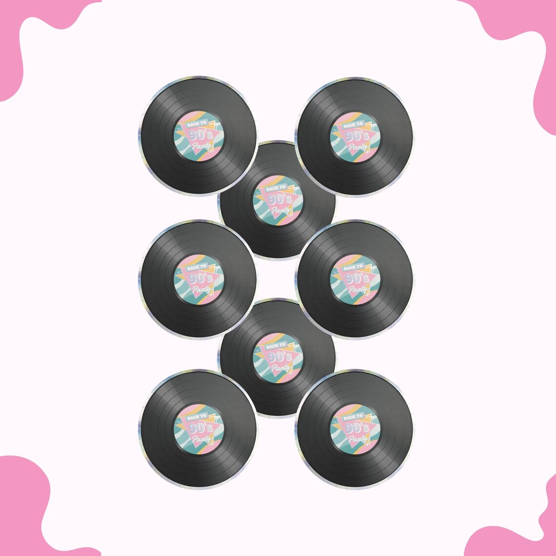 Vinyl Disco Paper Plates, Bachelorette Party Supplies, Disposable ...