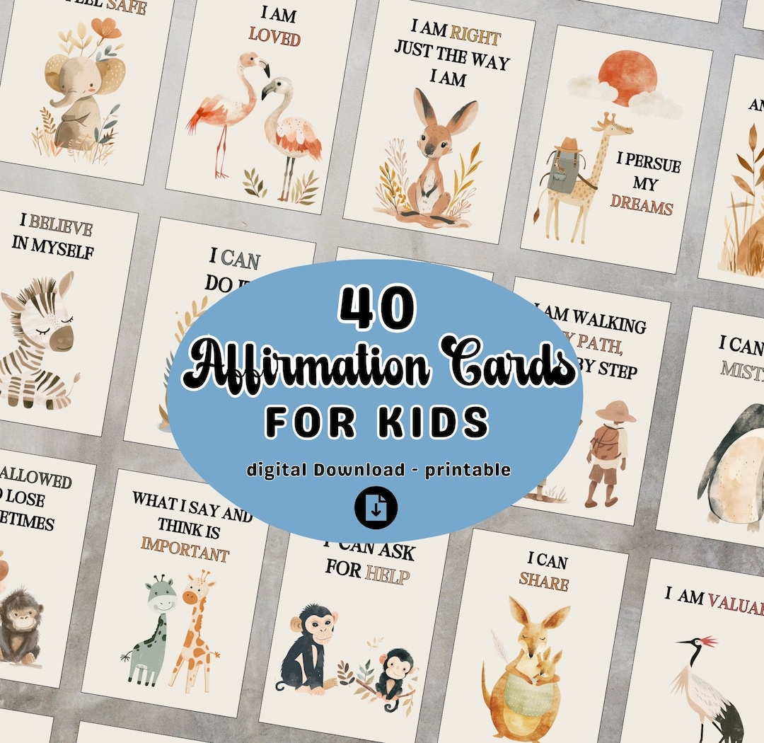 Affirmation Cards for Kids Printable 40 Positive Affirmations ...