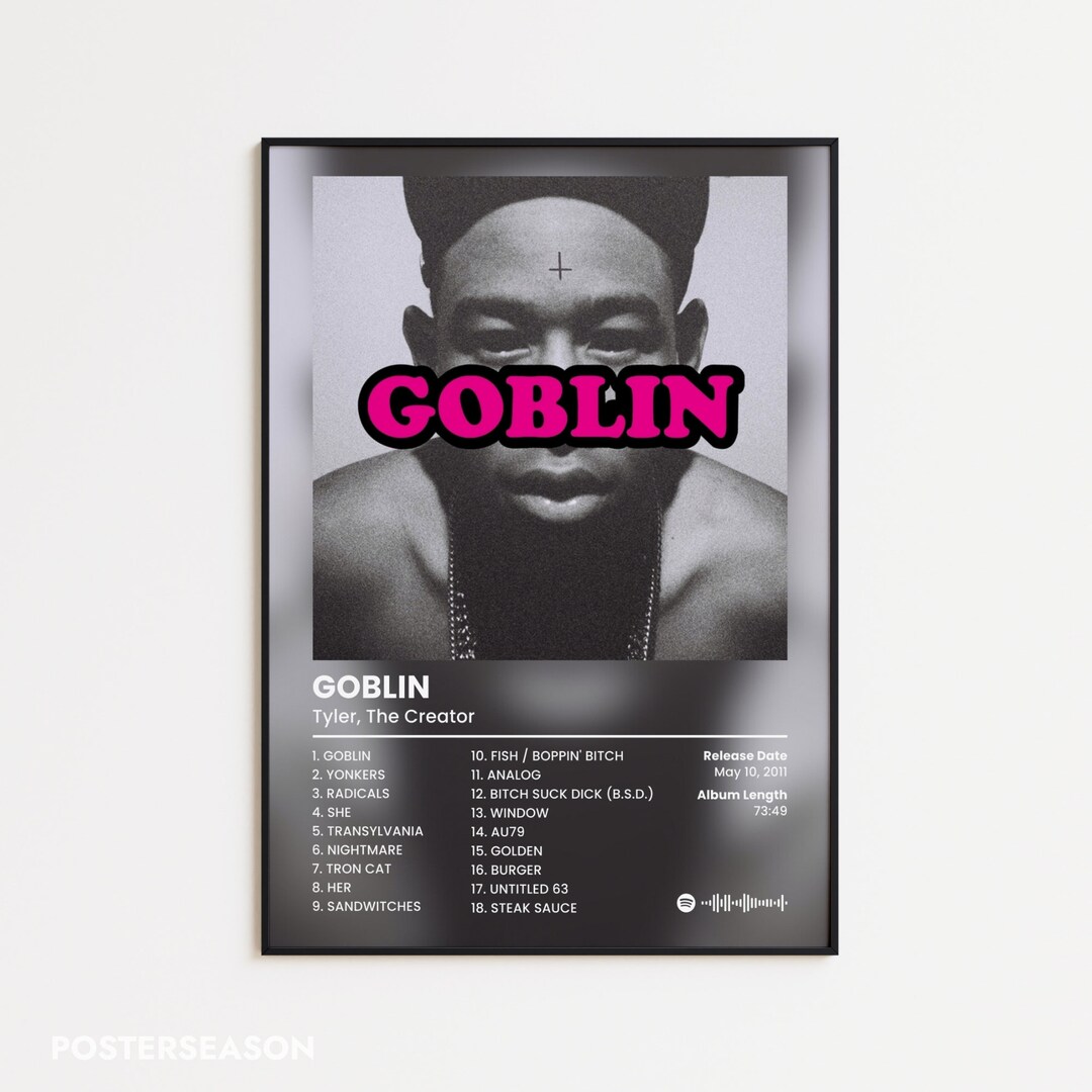 Tyler the Creator Album Poster, Goblin Album Cover Print, Tracklist ...