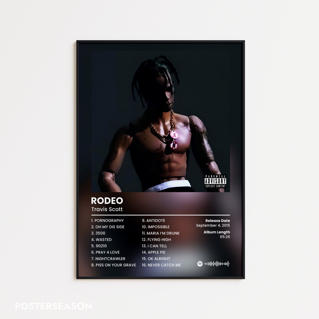 Travis Scott Album Poster, Rodeo Album Cover Wanddruck, Tracklist ...