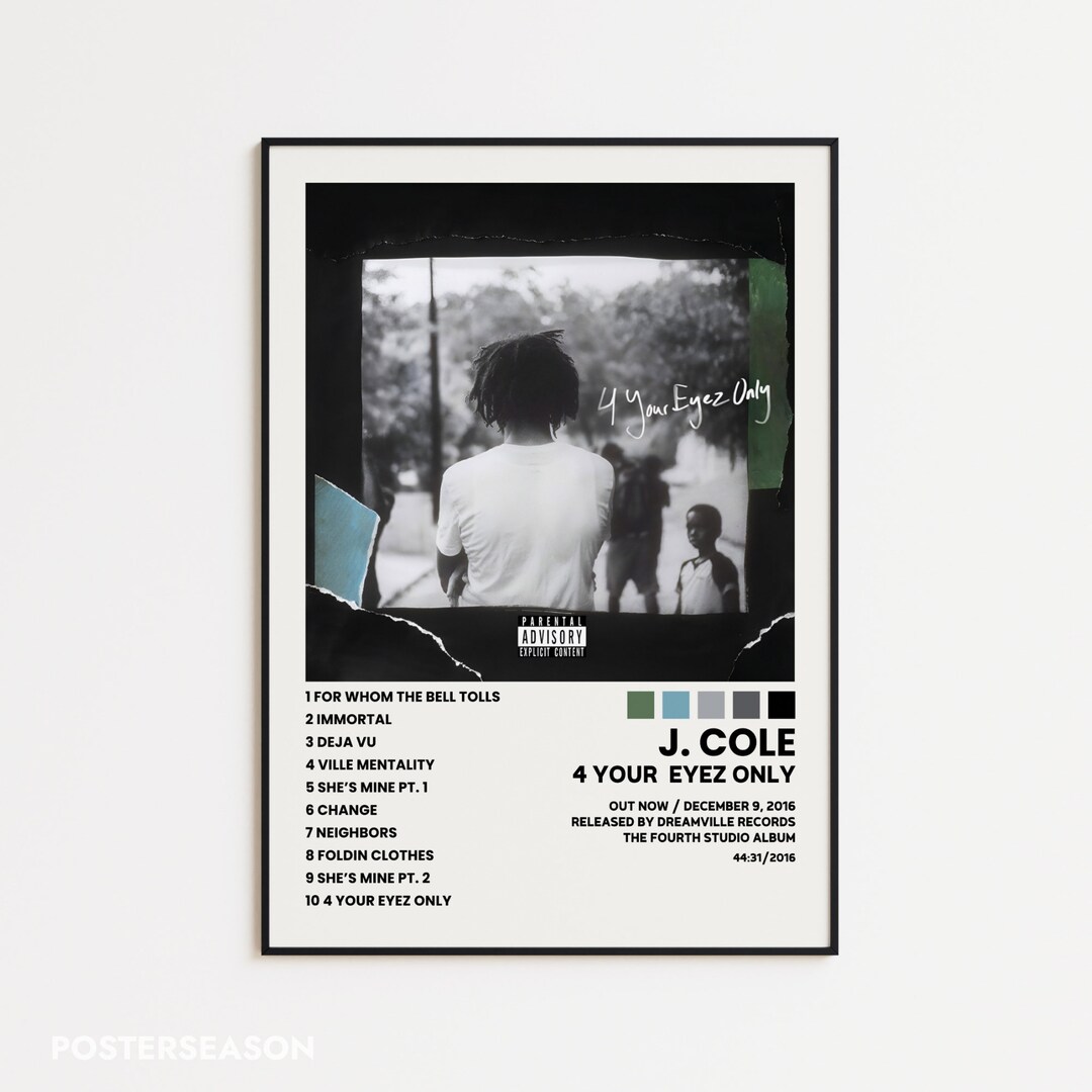 J. Cole Cover Album Poster, 4 Your Eyez Only Album Cover Print ...
