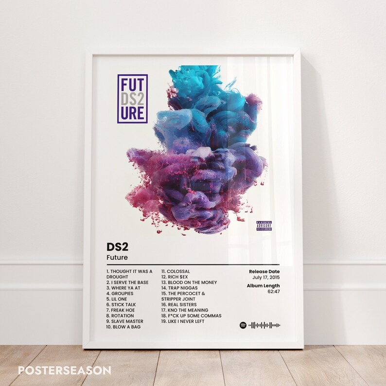 Future Album Poster, DS2 Album Cover Print, Tracklist Poster, Rap ...