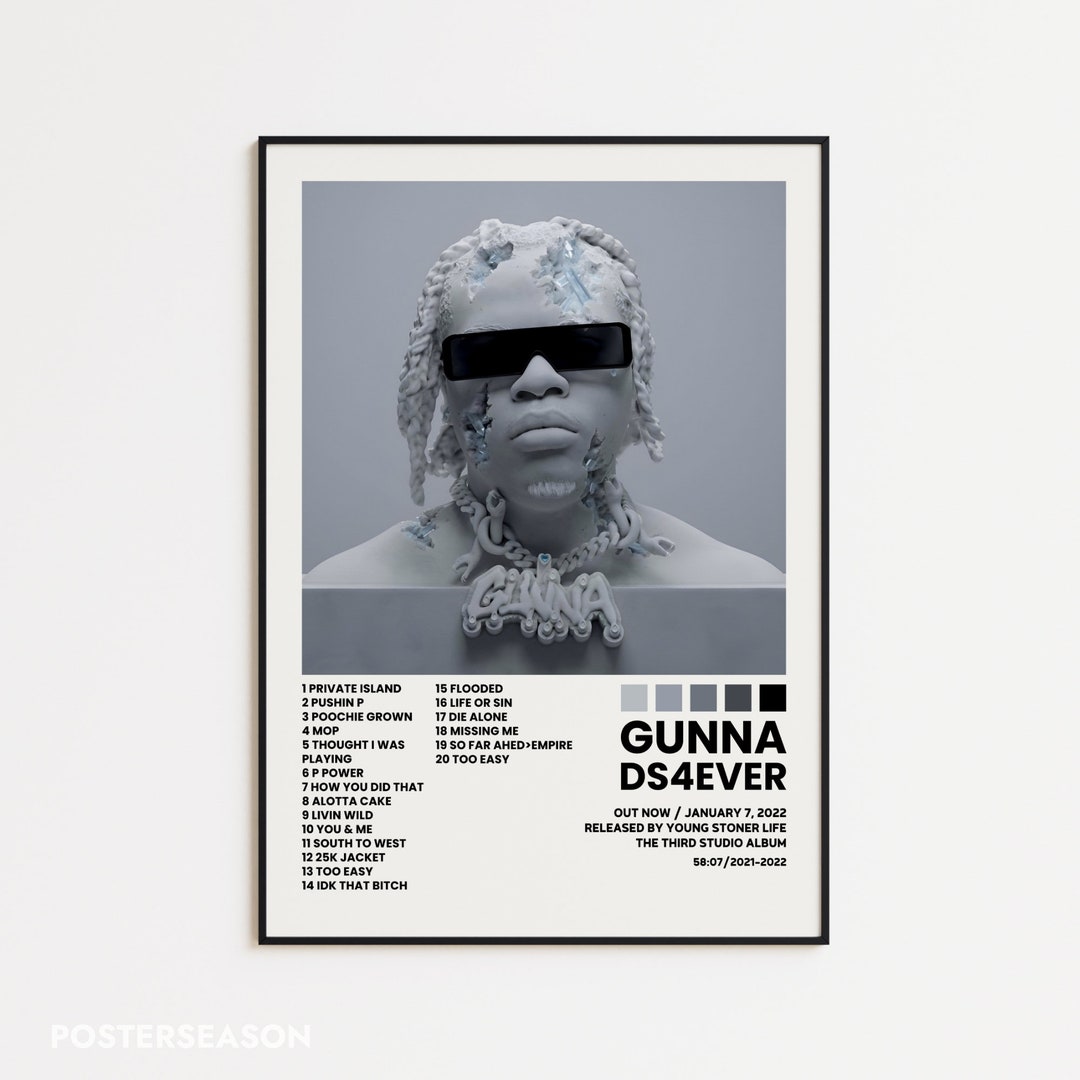 Gunna Album Poster, DS4EVER Album Cover Print, Tracklist Poster, Rap ...
