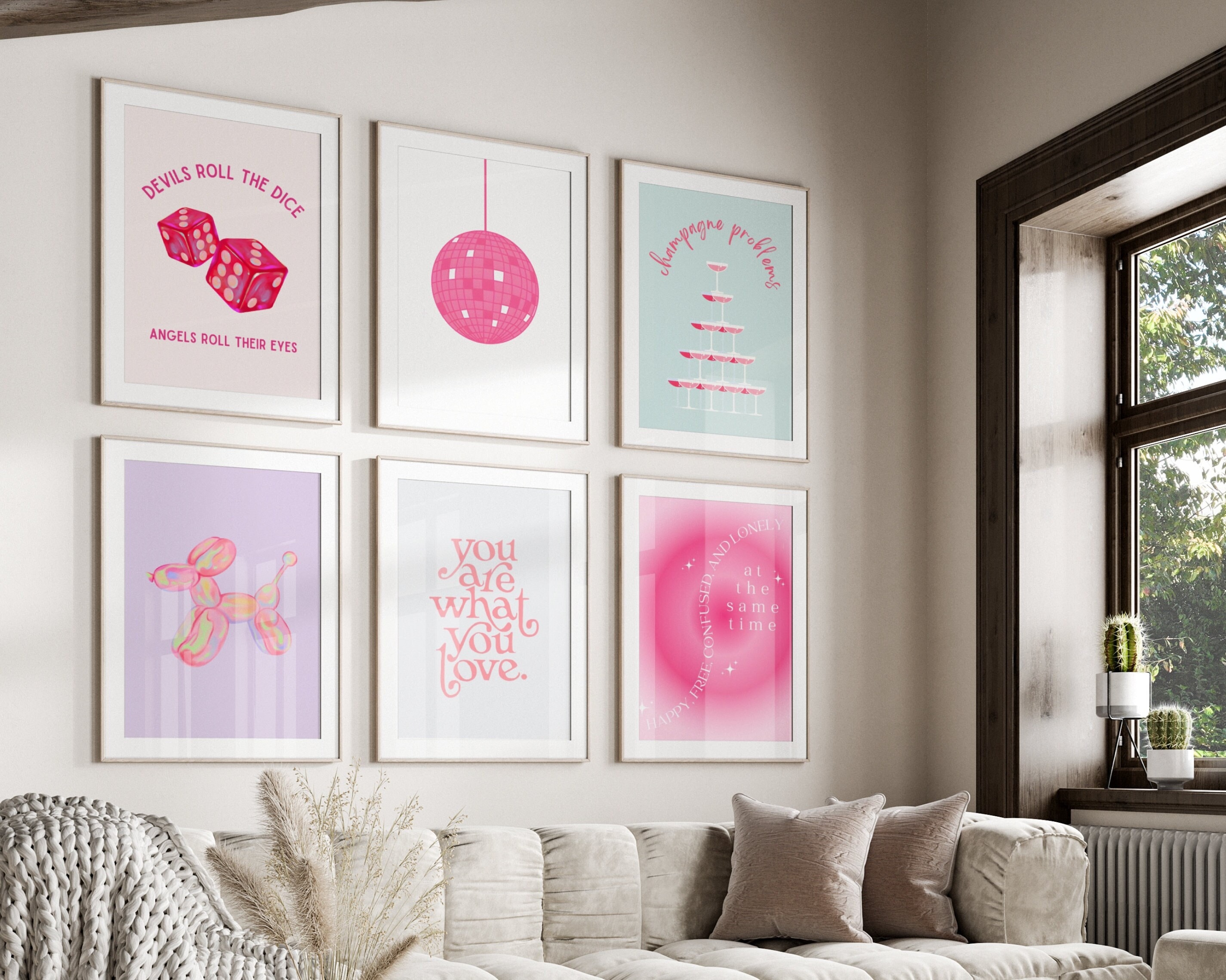 Taylor Swift Poster Set of 6 Pink Swiftie Wall Art Tswift - Etsy New ...