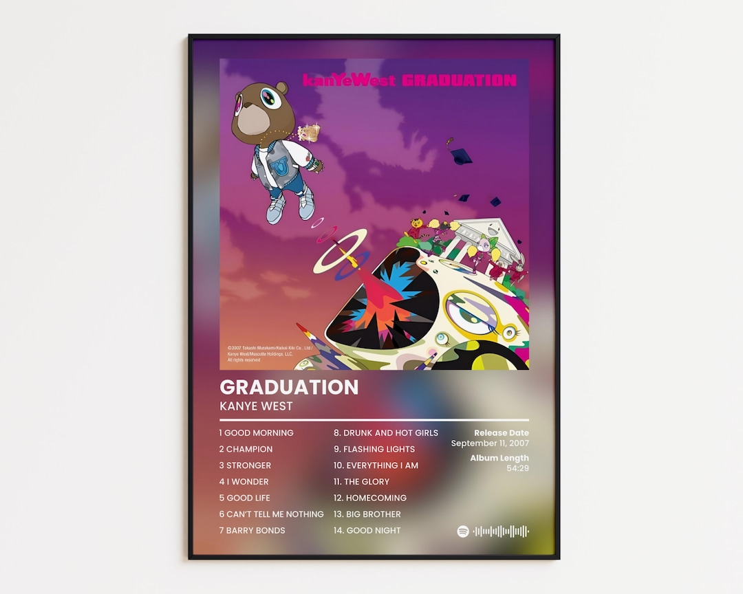 Kanye West Cover Poster, Graduation Print, Classics Rap Poster, Hip Hop ...