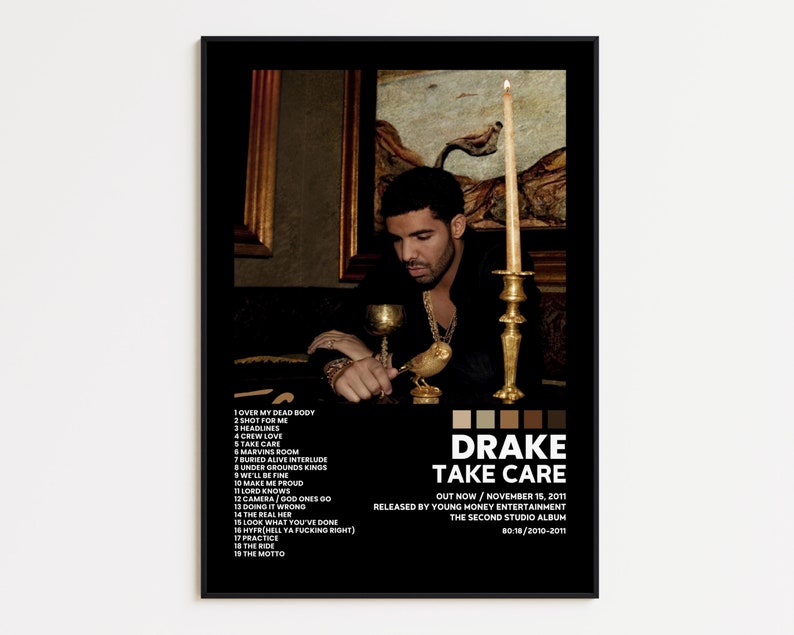Drake Cover Poster Take Care Album Wall Print Tracklist - Etsy