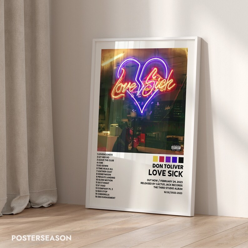 Don Toliver Cover Poster, Love Sick Album Wall Print, Tracklist Poster ...