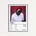Kendrick Lamar Album Poster, DAMN Album Cover Wall Print, Tracklist ...