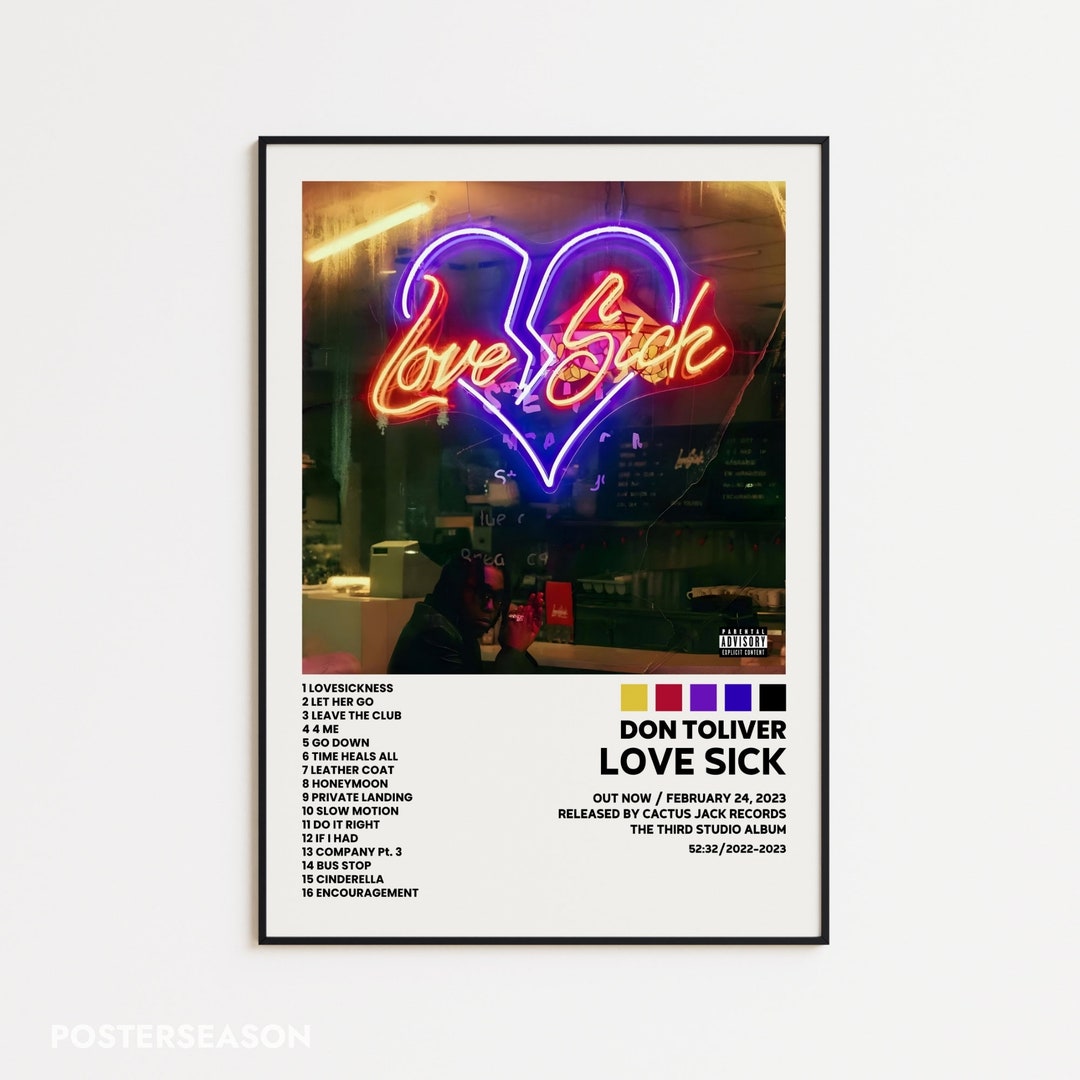 Don Toliver Cover Poster, Love Sick Album Wall Print, Tracklist Poster ...