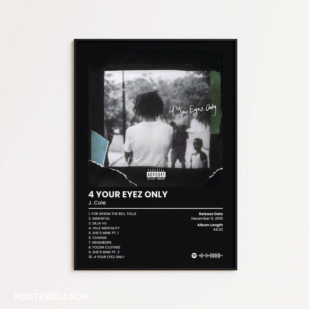 J. Cole Cover Album Poster, 4 Your Eyez Only Album Cover Print ...