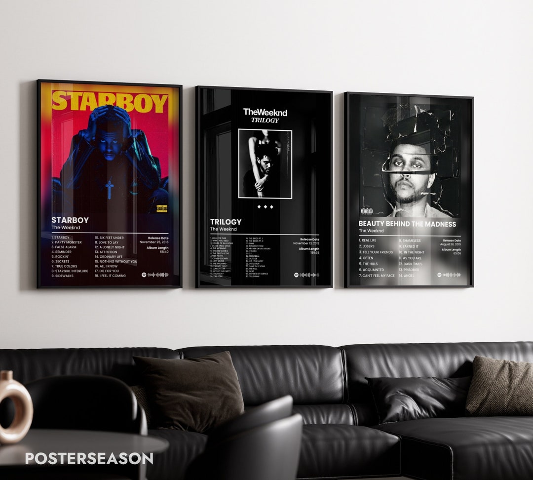 The Weeknd Album Poster Set of 6, Album Cover Print, Tracklist Poster ...