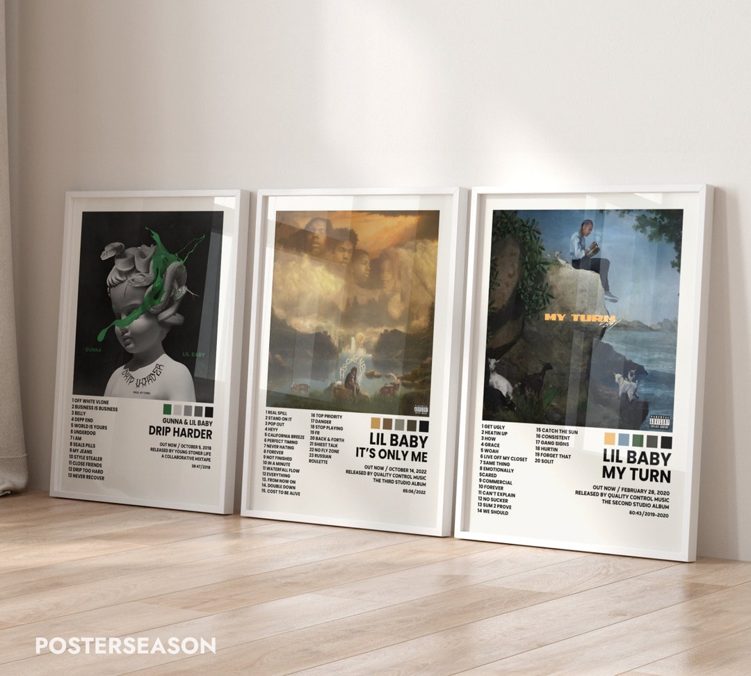 Lil Baby Album Poster Set of 6, Album Cover Print, Tracklist Poster ...