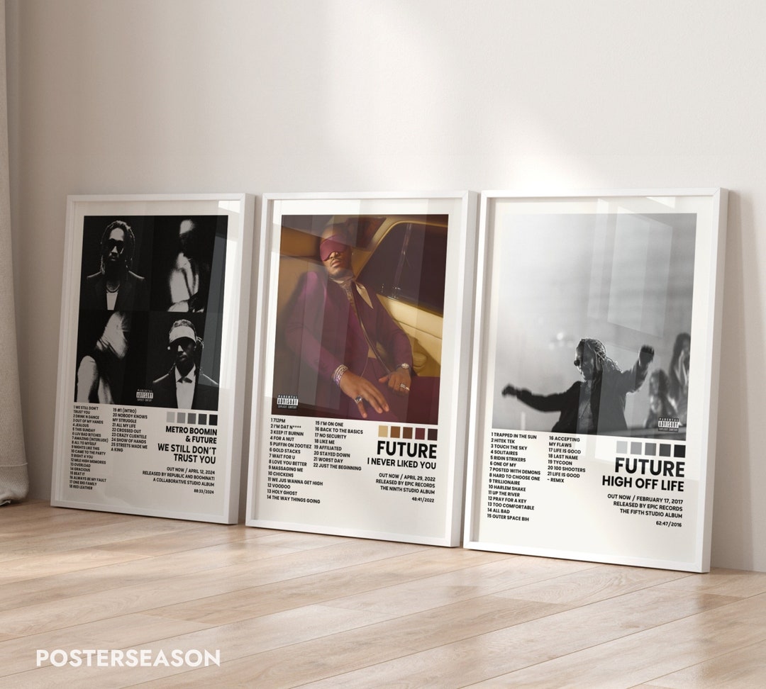 Future Album Poster Set of 11, Album Cover Print, Tracklist Poster, Rap ...
