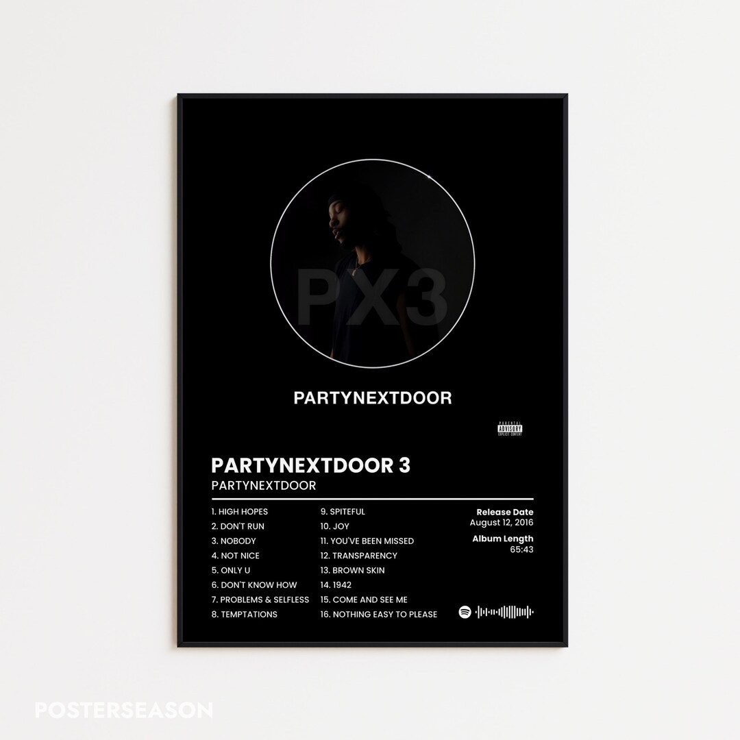 PARTYNEXTDOOR Album Poster, PARTYNEXTDOOR 3 Album Cover Wanddruck ...