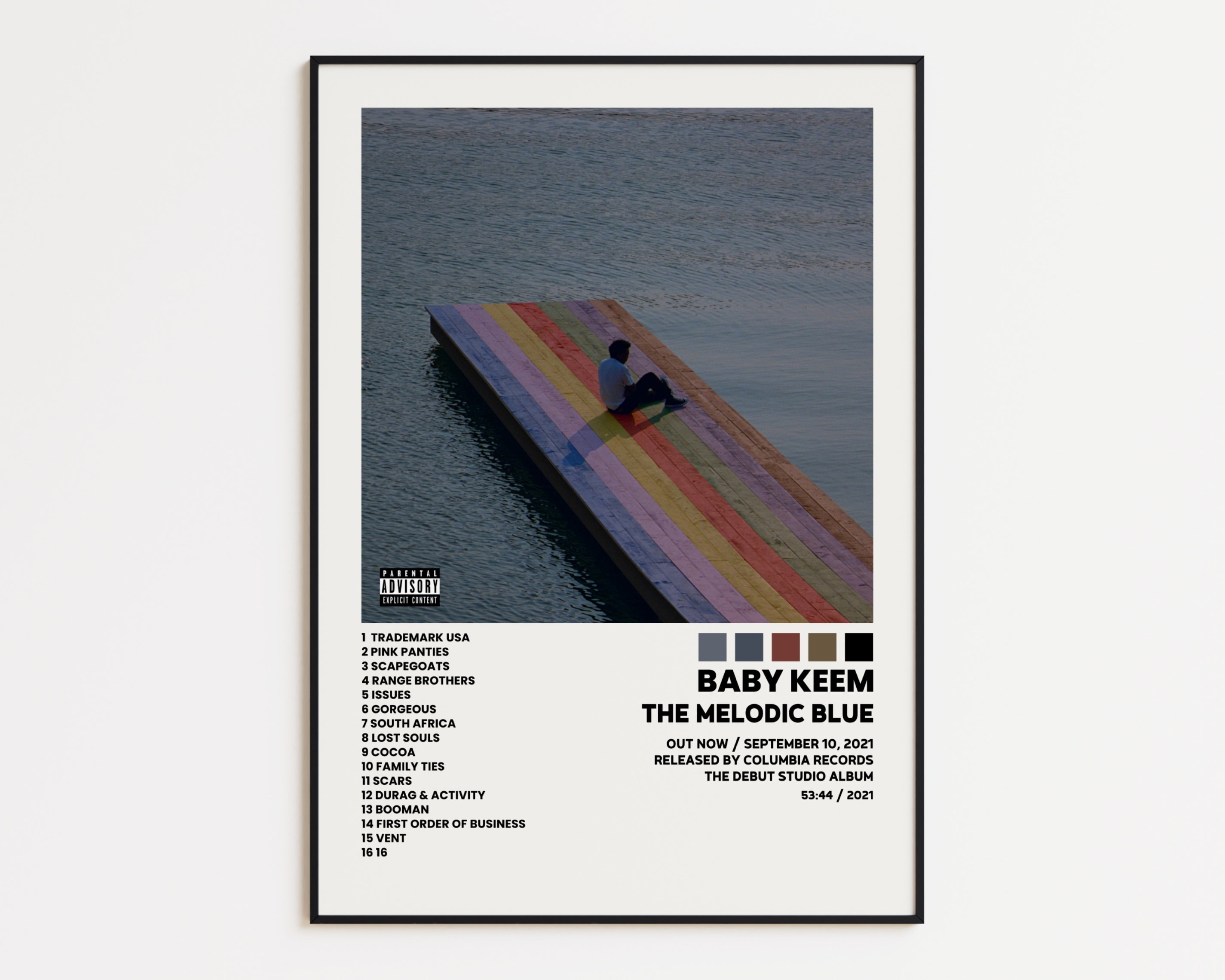 Baby Keem Cover Poster, the Melodic Blue Album Wall Print, Tracklist ...