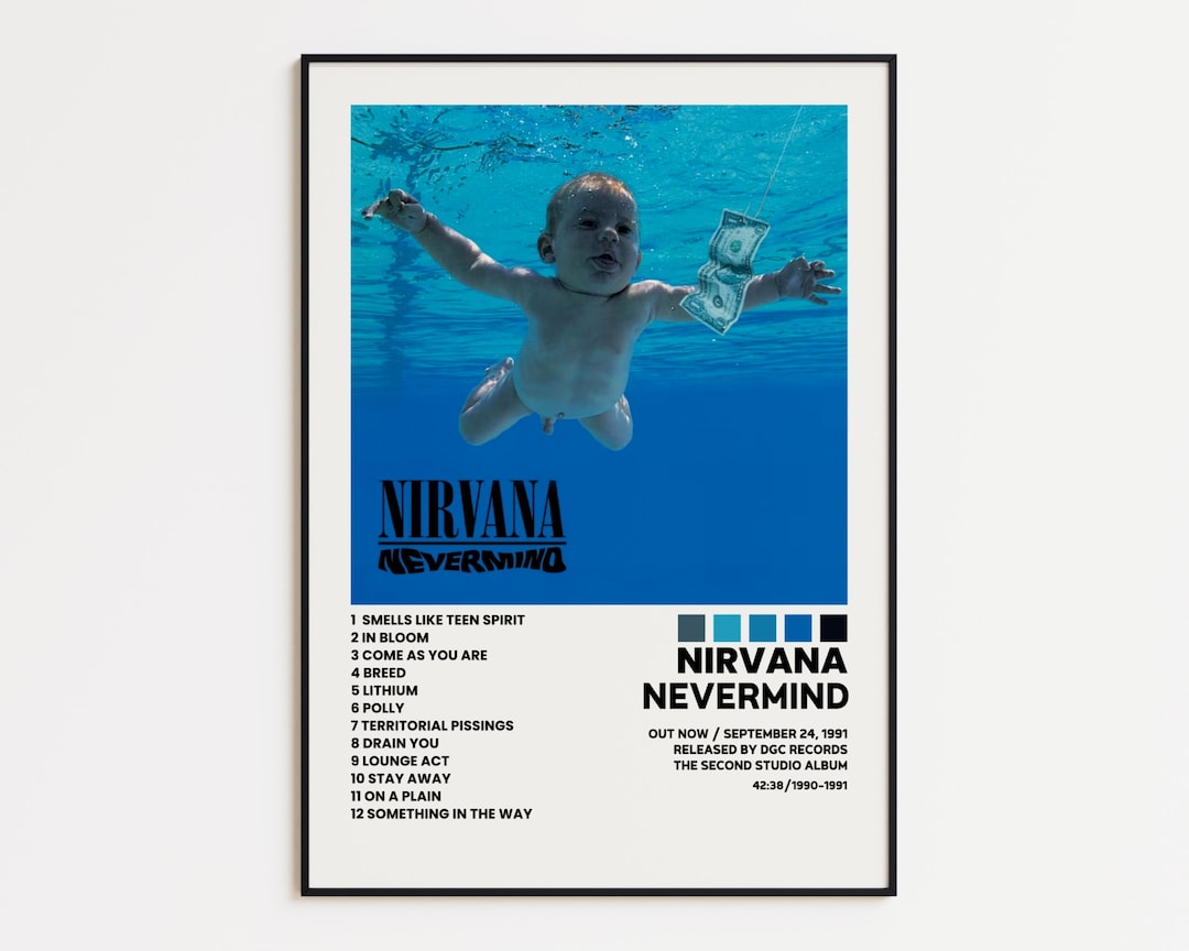 Nirvana Poster Nevermind Album Wall Print Tracklist Poster - Etsy