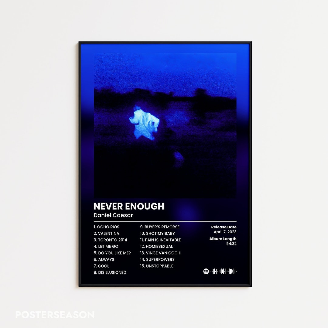 Daniel Caesar Album Poster, Never Enough Album Cover Print, Tracklist ...