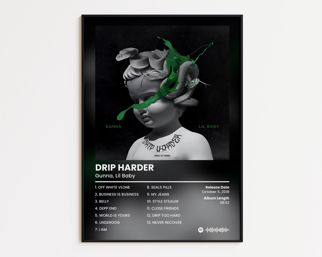 Gunna Cover Poster, Drip Harder Print, Lil Baby Rap Poster, Hip Hop ...