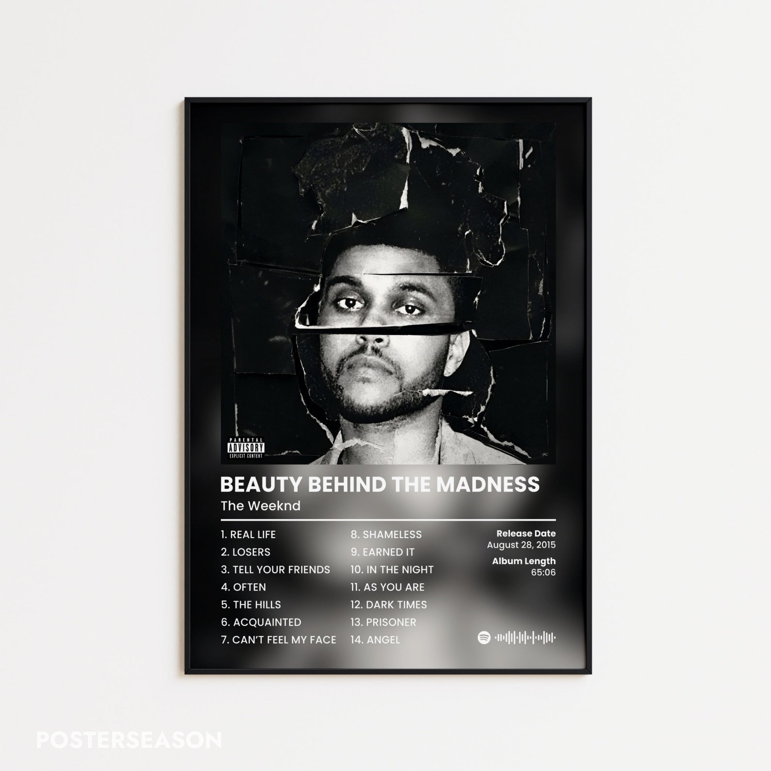 The Weeknd Album Poster, Beauty Behind the Madness Album Print ...