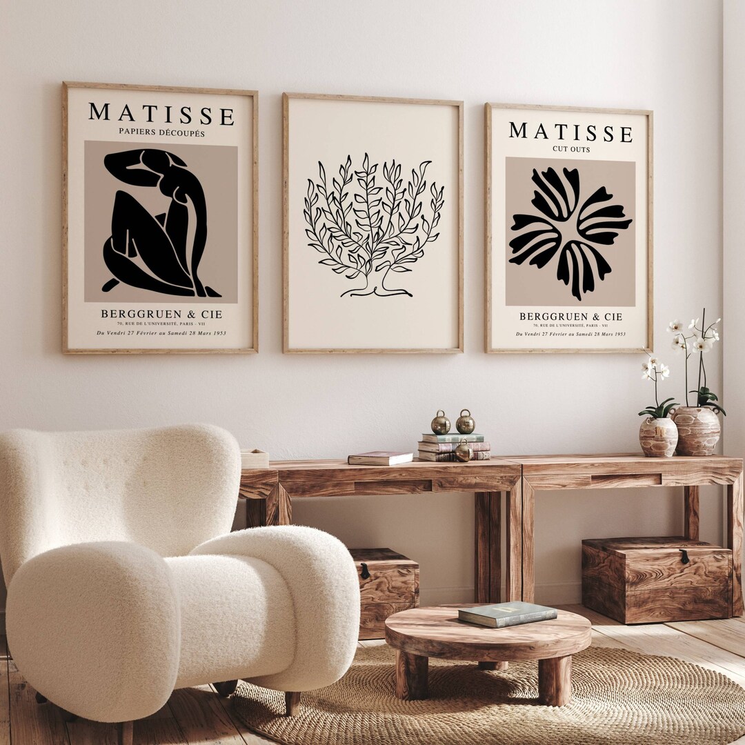 Neutral Poster Set Gallery Wall Set of 3 Matisse Wall Art - Etsy