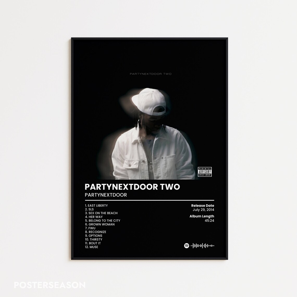 PARTYNEXTDOOR Album Poster, PARTYNEXTDOOR TWO Album Cover Wall Print ...