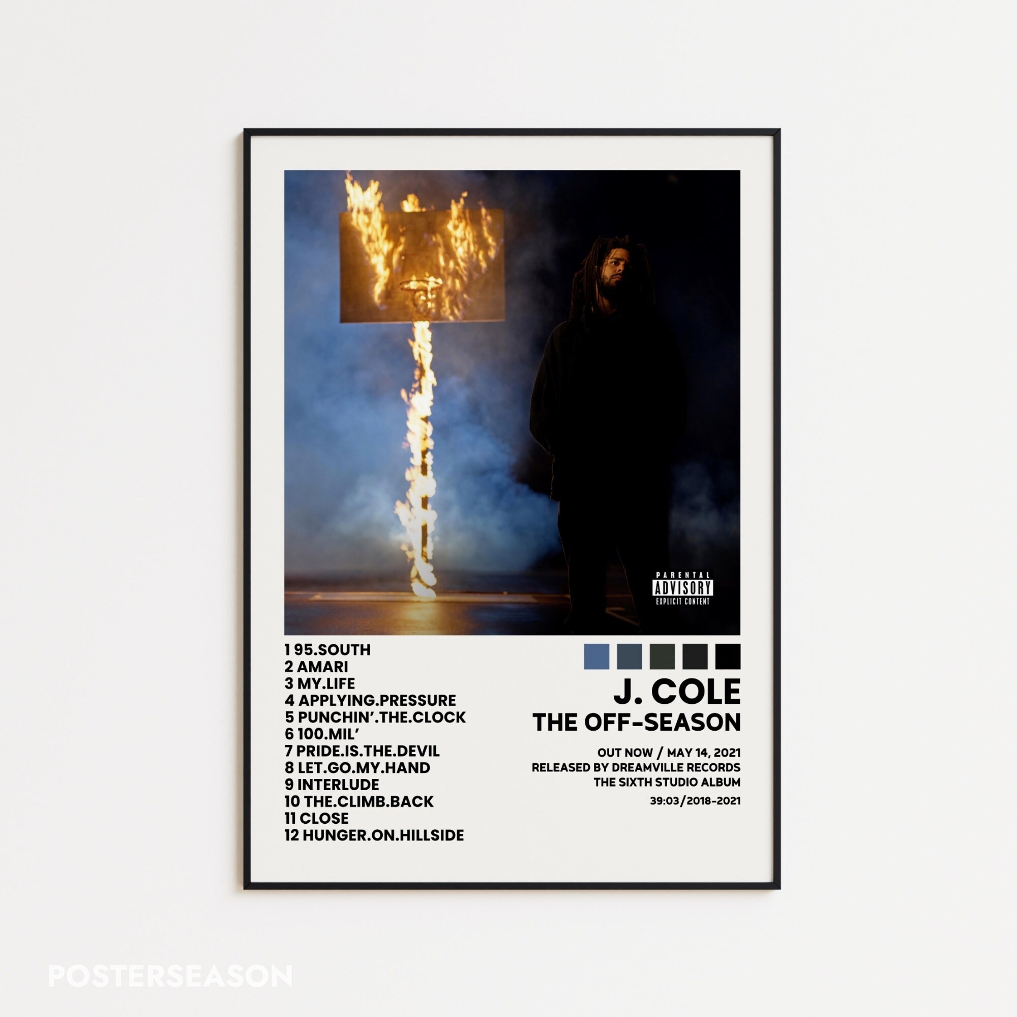 J. Cole Album Poster, the Off-season Album Cover Wall Print, Tracklist ...